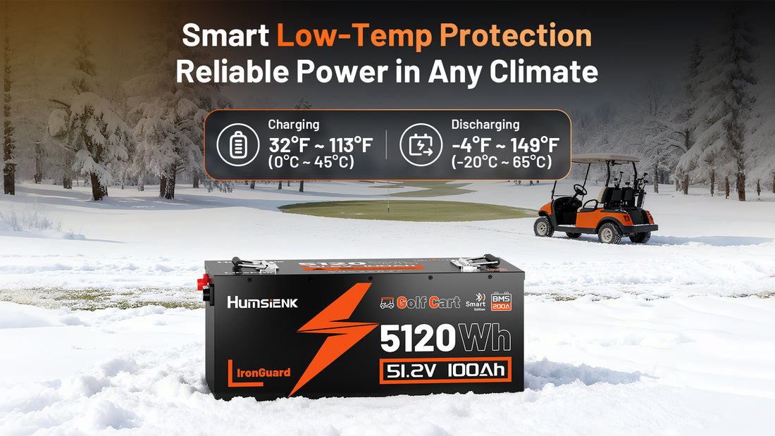 Humsienk 48V 100Ah Golf Cart Bluetooth LiFePO4 Battery with 200A BMS V2